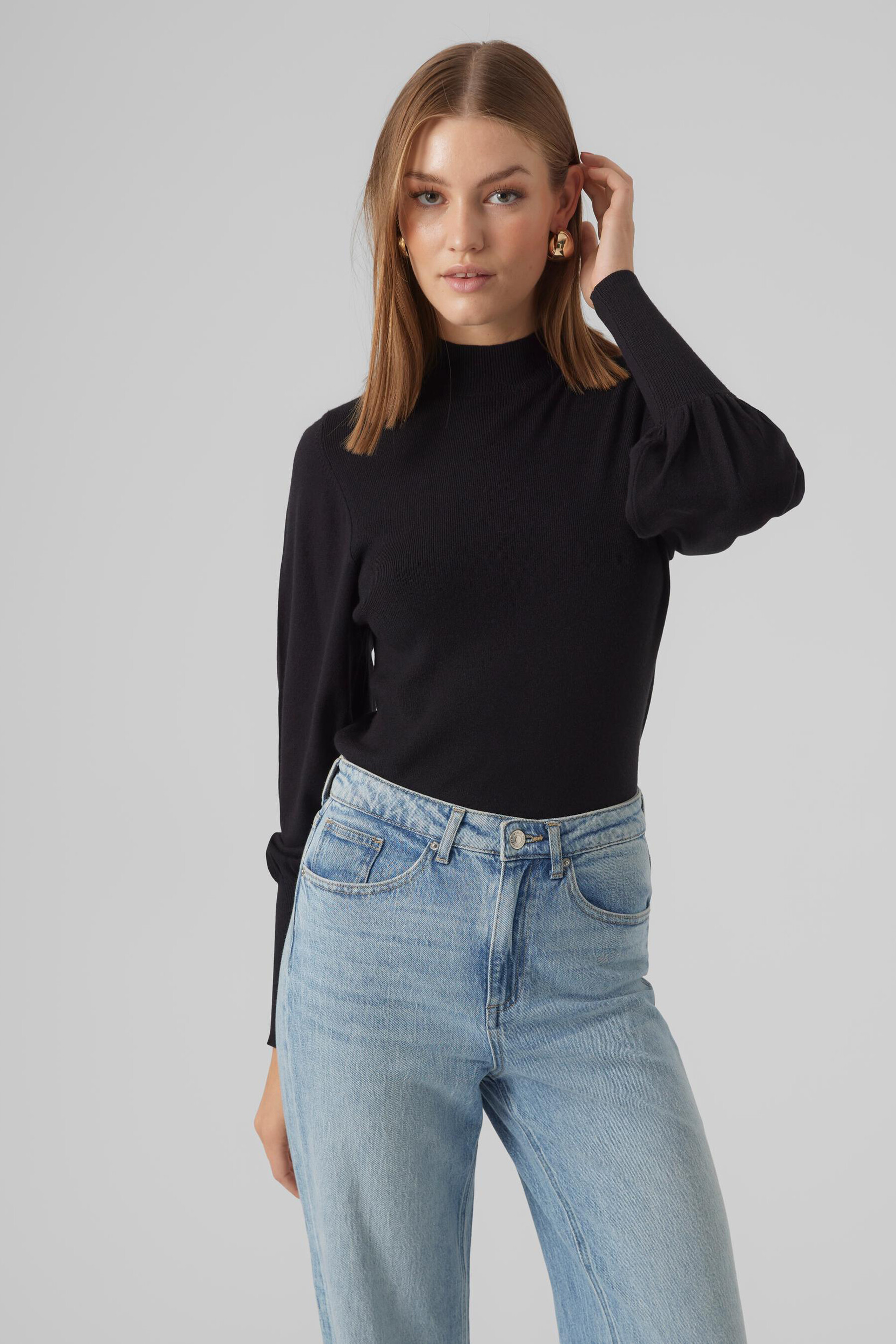 Pull col montant Noir - VERO MODA® - 10290671_BLACK | POINTCARRE